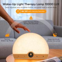 China 10000 Lux Dimmable Light Therapy Lamp with Sunrise Simulation and Sleep Aid Function for sale