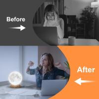 China 10000 Lux Dimmable Daylight Therapy Lamp with 6000K Daylight Alert Moon Table Lamp for sale