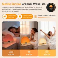 China 10000 Lux Dimmable Wake Up Light Therapy Lamp with 2700K-4000K-6000K Sunrise Alarm Clock for sale