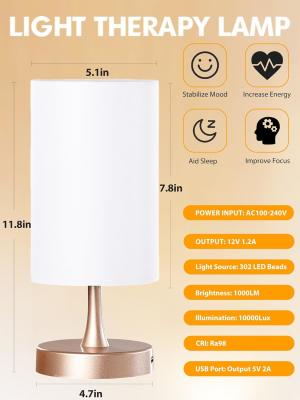 China 16W Light Therapy Lamp with 10,000 Lux Brightness 3 Color Temperatures and Adjustable Brightness for Seasonal Affective Disorder for sale