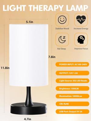 China 10000 Lux Light Therapy Lamp with Adjustable Brightness and Remote Control for Seasonal Affective Disorder for sale