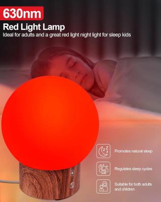 China 630nm Red Light Sleep Aid Lamp with 2700K-4000K-6000K Color Temperature and Dimmable Brightness for sale