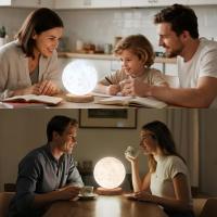 China Customizable Moon Table Light 24W LED Moon Light 6000K 3 Color Temperatures 4 Speed Timer for sale