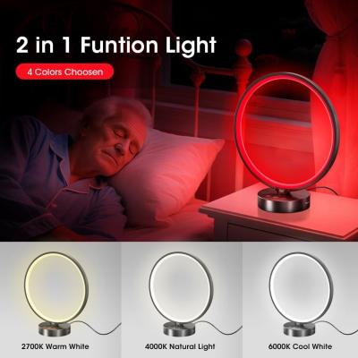 China VALED Circular 670nm Red Light Sleep Aid Lamp with Remote Control and Customizable Light Modes for sale