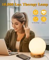 China Circular Sad Bedside Lamps 10000LUX Light Therapy Lamp With Timer for sale