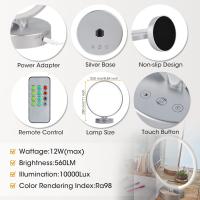 China VALED Metal Circular SAD Light Therapy Lamp 10000LUX with Remote Control and 3 Color Temperatures for sale