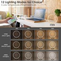 China VALED Metal Circular SAD Light Therapy Lamp 10000LUX with Remote Control and 3 Color Temperatures for sale