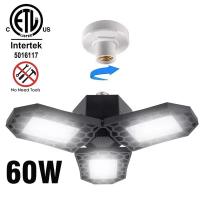China 60W ETL Certificated LED Garage Light with 120° Adjustable Deformable LED Lamp for Office and Warehouse for sale