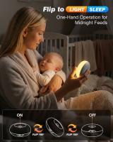 China VALED Portable Night Light with Flip Switch 3 Color Temperatures and Rechargeable Battery for Baby Nursery for sale