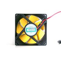 China 80x80x25mm 48V PC Cabinet Cooling Fan Low Noise With Yellow Blade for sale