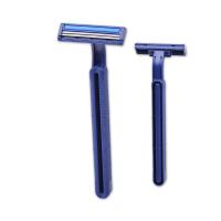 China Twin Stainless Steel Blade Disposable Razor 11.1cm x 4.15cm with Rubber Handle - Chrome, Black, Gold Options for sale