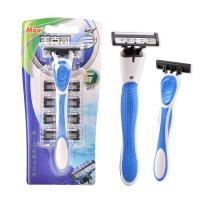 China Triple Blade Disposable Shaver Razor with 134mm Extra Long Handle and Swedish Steel Blades for sale