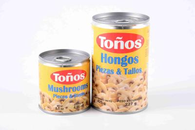 China Canned Mushrooms Pieces and Stems 425g Sliced Mushrooms Bulk Export for sale