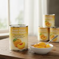 China Canned Yellow Peach Halves 14-17 Brix 240g Drained Weight Bulk Export for sale