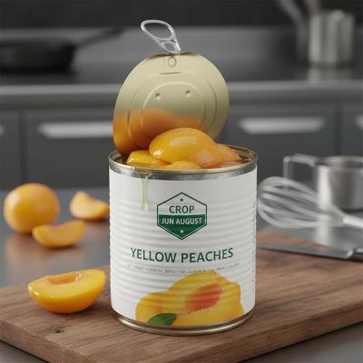 China Canned Yellow Peach 425g 14-17 Brix Ready to Eat Dessert Ingredient Private Label Bulk for Food Service for sale