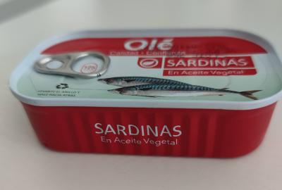 China 125g Canned Sardines in Soybean Oil - Commercial Sterility, 3 Year Shelf Life, Ready-to-Eat Fish Product for sale