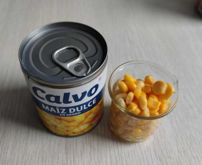 China Canned Sweet Corn Kernels 340g 2850g Sweet Flavor A9 A10 Bulk Export for sale