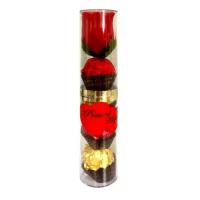 China T4 Rose Flower Cylinder Wafer Chocolate 4pcs - 44g per piece with 18 month shelf life and custom branding options for sale