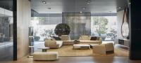 China Mid-Century Modern Leather Couch for sale
