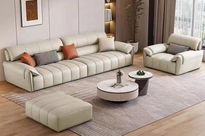 China Oversized Three-Seater Leather Sofa for sale