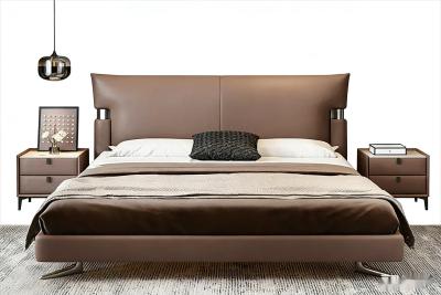 China Light Luxury Genuine Leather Bed for sale