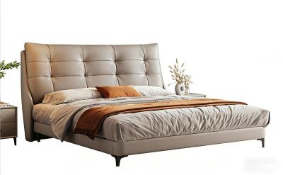 China Upholstered Leather Platform Bed for sale