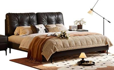 China Soft Headboard Leather Bed for sale