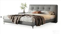 China Wear Resistant Cowhide Leather Bed with Storage Space for sale