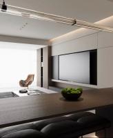 China Italian Minimalist Light Oak & Off-White Living-Dining Custom Cabinet for sale
