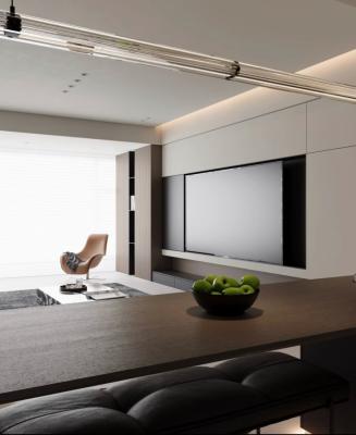 China Italian Minimalist Light Oak & Off-White Living-Dining Custom Cabinet for sale