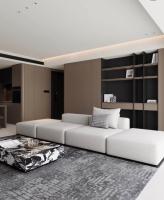 China Italian Minimalist Light Oak & Off-White Living-Dining Custom Cabinet for sale