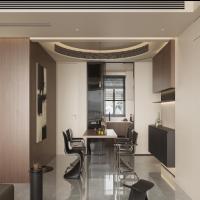 China Italian Minimalist Light & Dark Wood Living-Dining Custom Cabinet for sale
