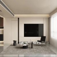 China Italian Minimalist Light & Dark Wood Living-Dining Custom Cabinet for sale
