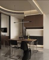 China Italian Minimalist Light & Dark Wood Living-Dining Custom Cabinet for sale