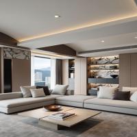 China Italian Minimalist Light Wood & Off-White Whole House Custom Cabinet for sale