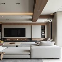 China Italian Minimalist Light Wood & Off-White Whole House Custom Cabinet for sale
