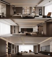 China Italian Quiet Luxury Dark Oak Whole House Custom Cabinet for sale