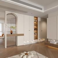 China Cream Minimalist Light Wood Whole House Custom Cabinet for sale