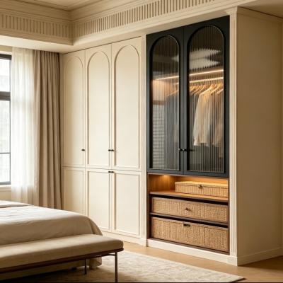 China French Retro Cream & Black Two-Tone Whole House Custom Cabinet for sale