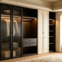 China French Retro Cream & Black Two-Tone Whole House Custom Cabinet for sale