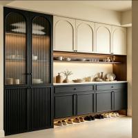 China French Retro Cream & Black Two-Tone Whole House Custom Cabinet for sale