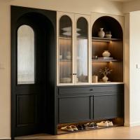 China French Retro Cream & Black Two-Tone Whole House Custom Cabinet for sale