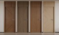 China Minimalist Split Panel Wood Grain Zero-Paint Veneer Interior Door for sale