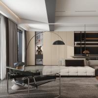 China Italian Minimalist Light Wood & Dark Gray Whole House Custom Cabinet for sale