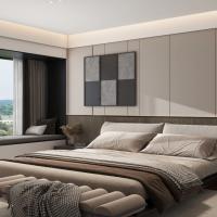 China Italian Minimalist Light Wood & Dark Gray Whole House Custom Cabinet for sale