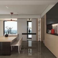 China Italian Minimalist Light Wood & Dark Gray Whole House Custom Cabinet for sale