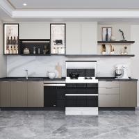 China Italian Dark Wood Marble Living-Dining Custom Cabinet for sale