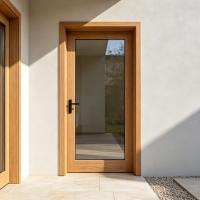 China Wood Grain Transfer Aluminum Door for sale