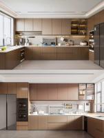 China L-Shaped Melamine Kitchen Cabinet Set - Base and Wall Units for sale