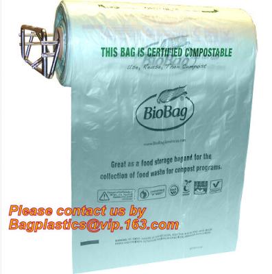 China OEM/ODM Accepted Printed Compostable Die Cut Plastic Trash Bags EN13432 BPI OK Home ASTM D6400 Certified for sale